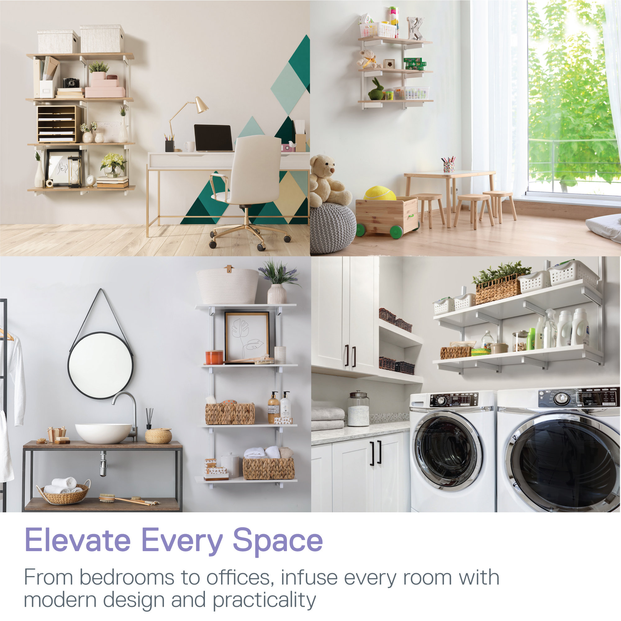 Minimalistic Metal Floating Shelf Brackets, Fully Adjustable 8-inch ...