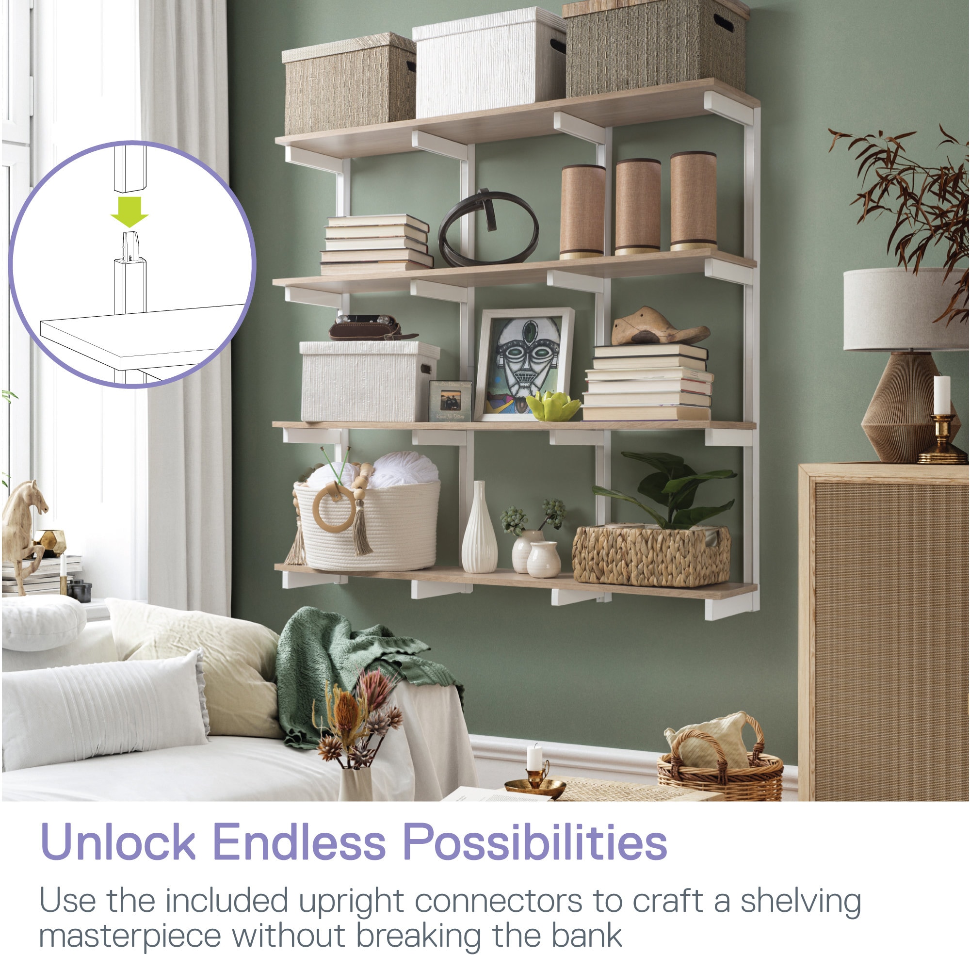 Minimalistic Metal Floating Shelf Brackets, Fully Adjustable 8-inch ...