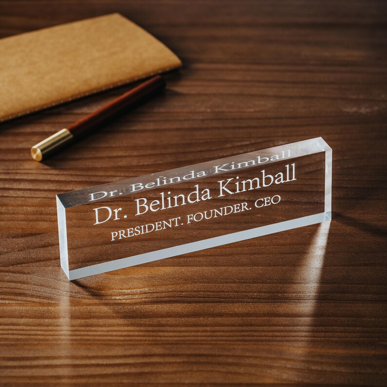 Desk Plaque, Acrylic Name Plate for Desk, Name Plate, Personalized Name ...