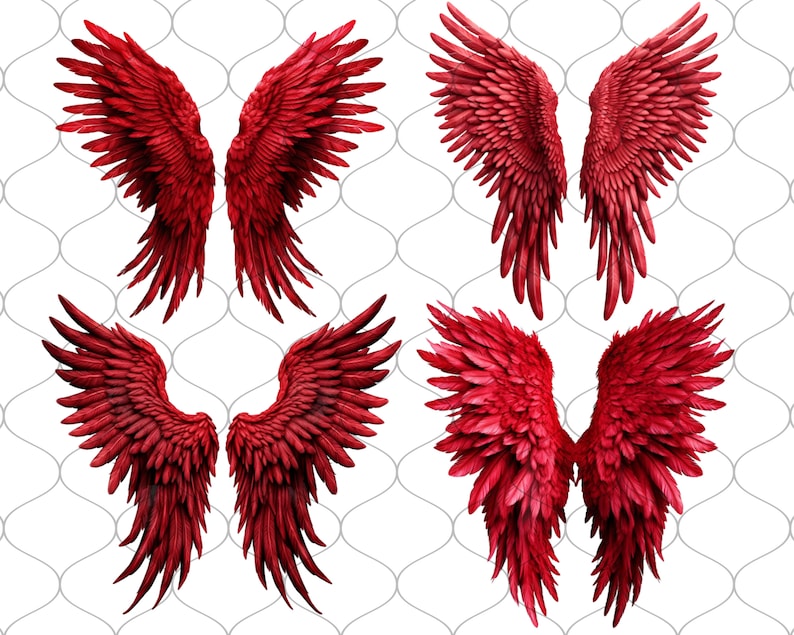 Black & Red Wings, 24 PNG, Angel Wings Clipart, Wings Clipart, Heaven ...