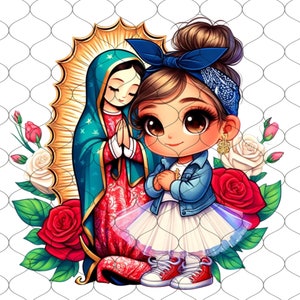 Chibi Cute Latina Baby Girl Virgin Mary Png, 12 Png, Latina Princess ...