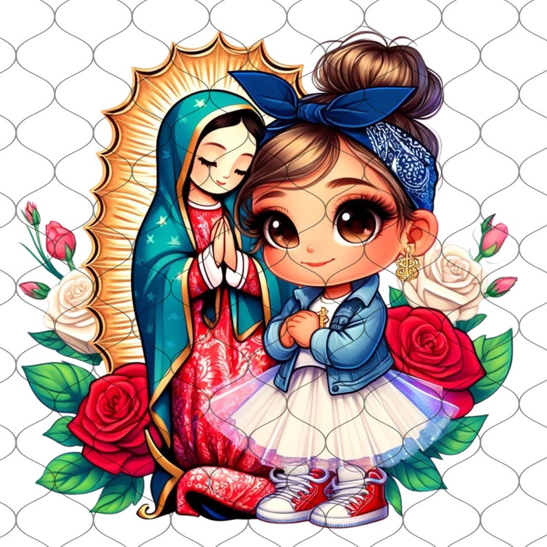 Chibi Cute Latina Baby Girl Virgin Mary Png, 12 Png, Latina Princess ...
