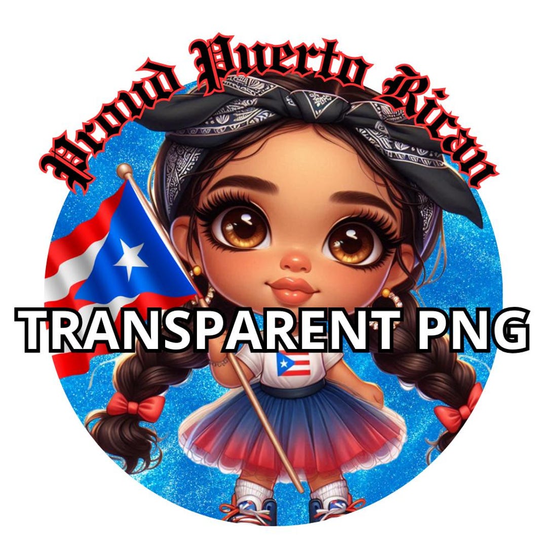 Proud Puerto Rican, TRANSPARENT PNG, Puerto Rican Girl Png, Chibi Cute ...