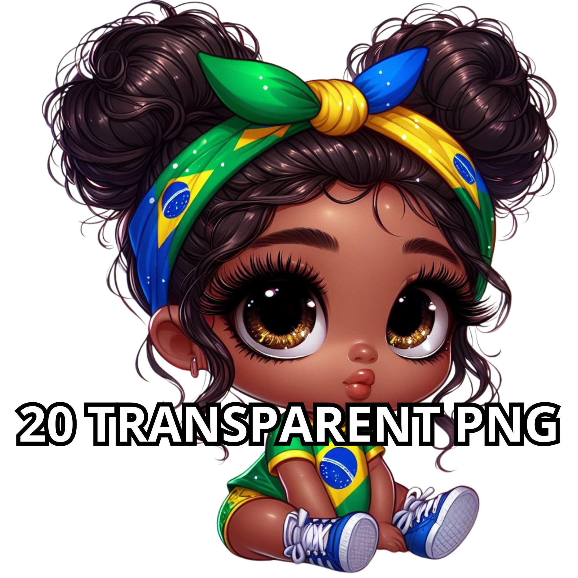 Chibi Cute Brazilian Baby Girl Png, 20 PNG, Brazil Clipart, Chibi Girl ...