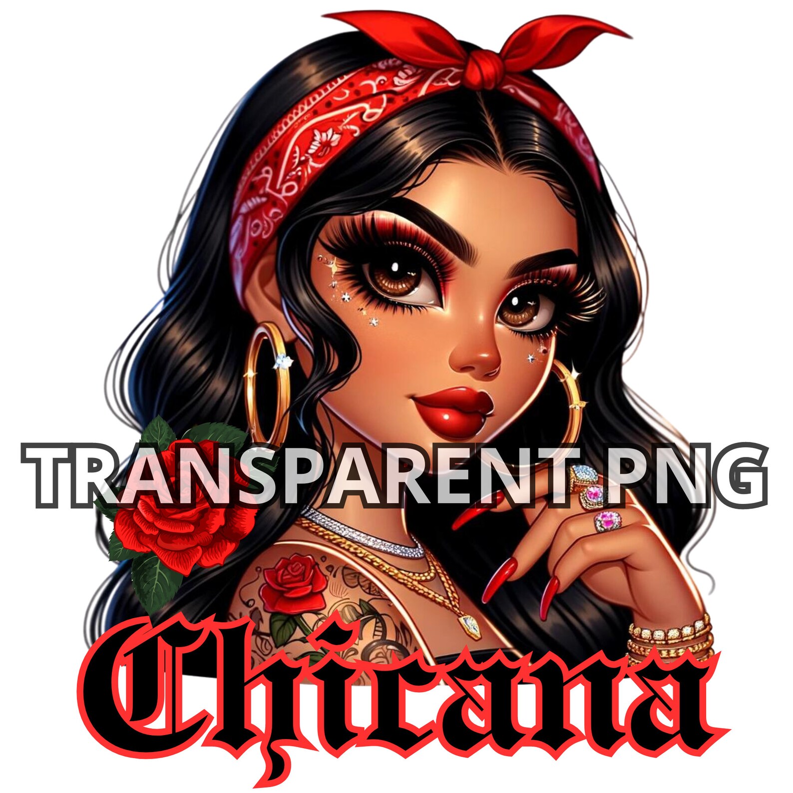 Chicana Clipart, TRANSPARENT PNG, Chicano Woman Png, Latina Woman Png ...