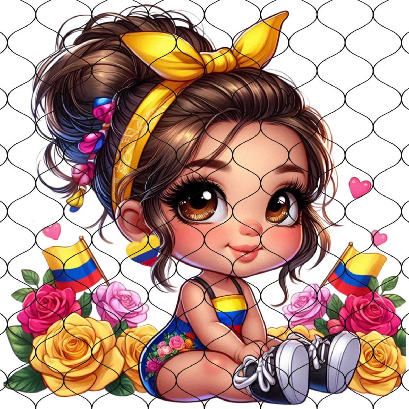 Chibi Cute Colombian Baby Girl Png, 20 Png, Colombian Girl, Proud ...