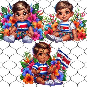 Chibi Cute Costa Rican Baby Boy Clipart, 25 PNG, Costa Rican Boy Png ...