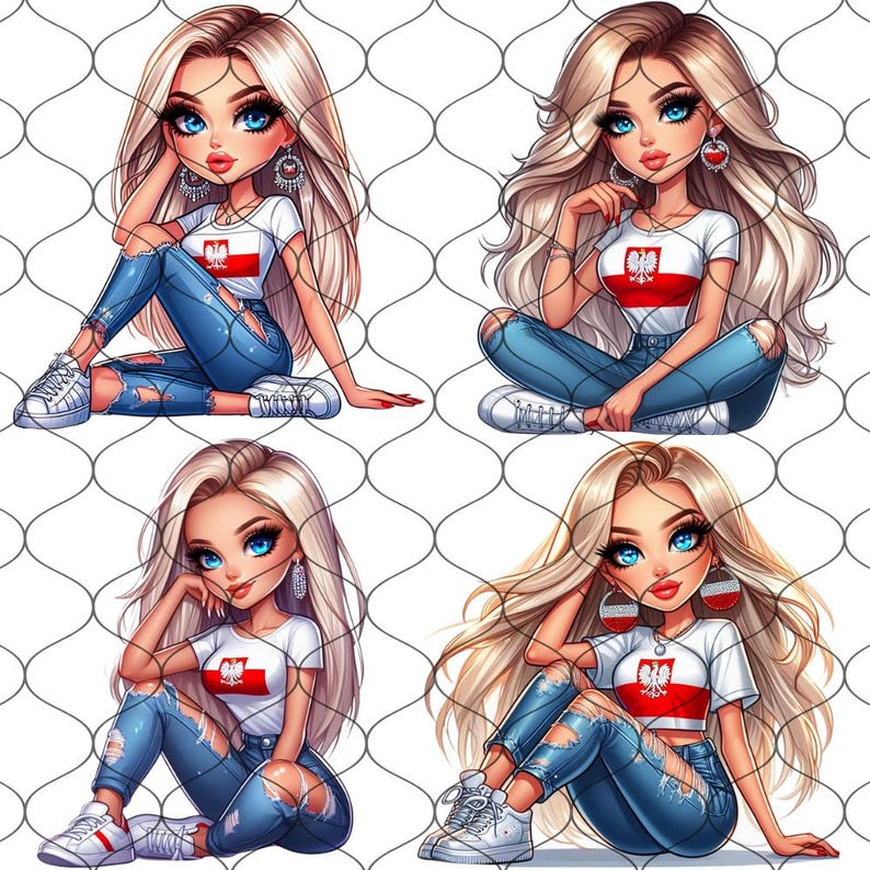 Gorgeous Blonde Chibi Girl - Poland,30 PNG, Polish Girl Png, Poland Png ...