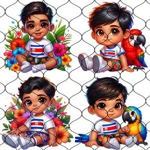 Chibi Cute Costa Rican Baby Boy Clipart, 25 PNG, Costa Rican Boy Png ...
