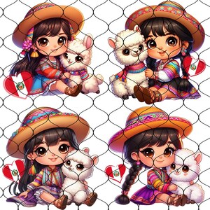 Super Cute Chibi Peruvian Baby Girl, 20 PNG, Proud Peruvian, Peruvian ...