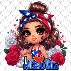 Chibi Cute Puerto Rican Baby Girl Png, 15 Png, Puerto Rico, Chibi Girl ...