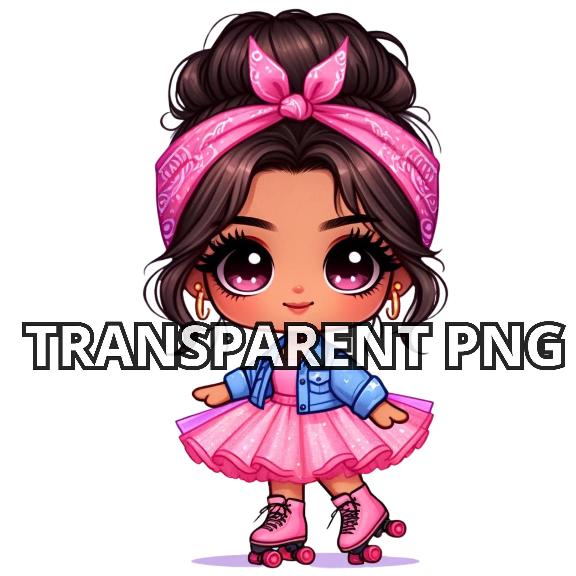 Chibi Cute Latina Baby Girl Roller Skater Png, TRANSPARENT PNG, Latina ...