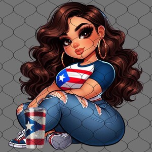 Curvy Boricua Png, Curvy Latina Png, Plus Size Puerto Rican Girl Png ...