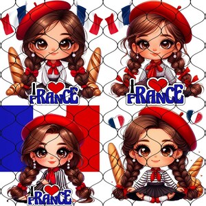 Chibi Cute French Brown Hair Baby Girl Clipart, 20 Png, France Png ...