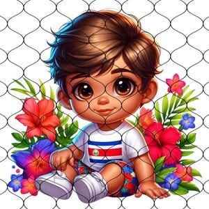 Chibi Cute Costa Rican Baby Boy Clipart, 25 PNG, Costa Rican Boy Png ...