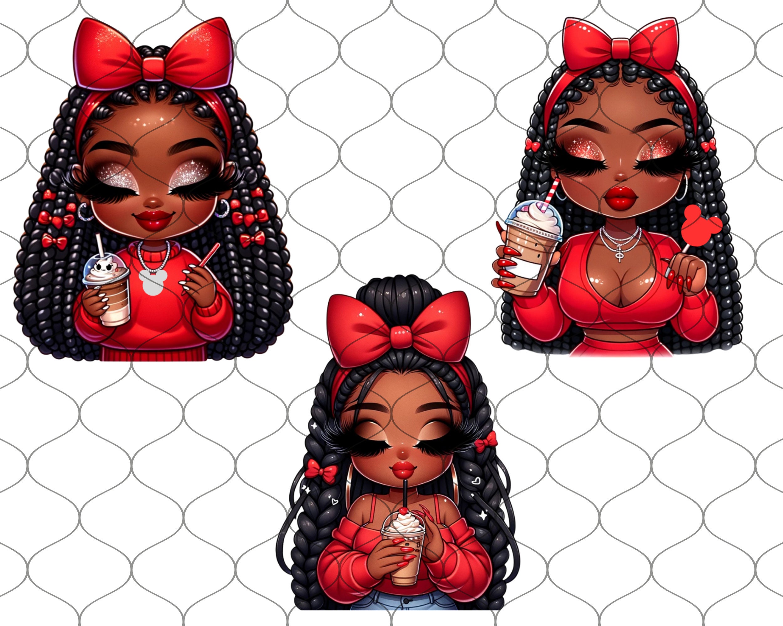 Chibi Boujee Girl, 20 PNG, Girl Boss Clipart, Lady Boss Clipart, Black ...