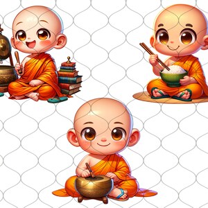Chibi Cute Monk, 20 TRANSPARENT PNG, Monk Clipart, Buddha Png ...