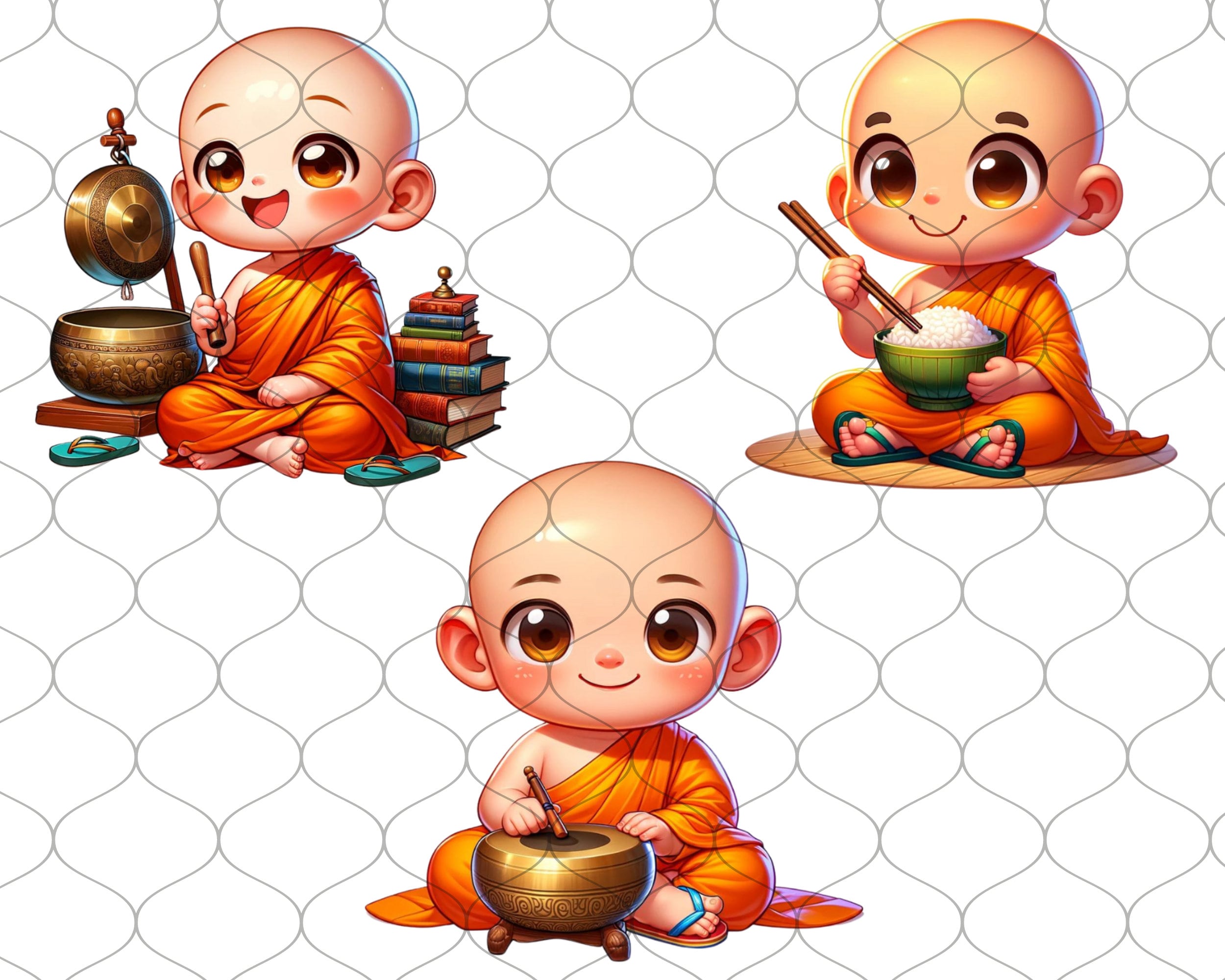 Chibi Cute Monk, 20 TRANSPARENT PNG, Monk Clipart, Buddha Png ...