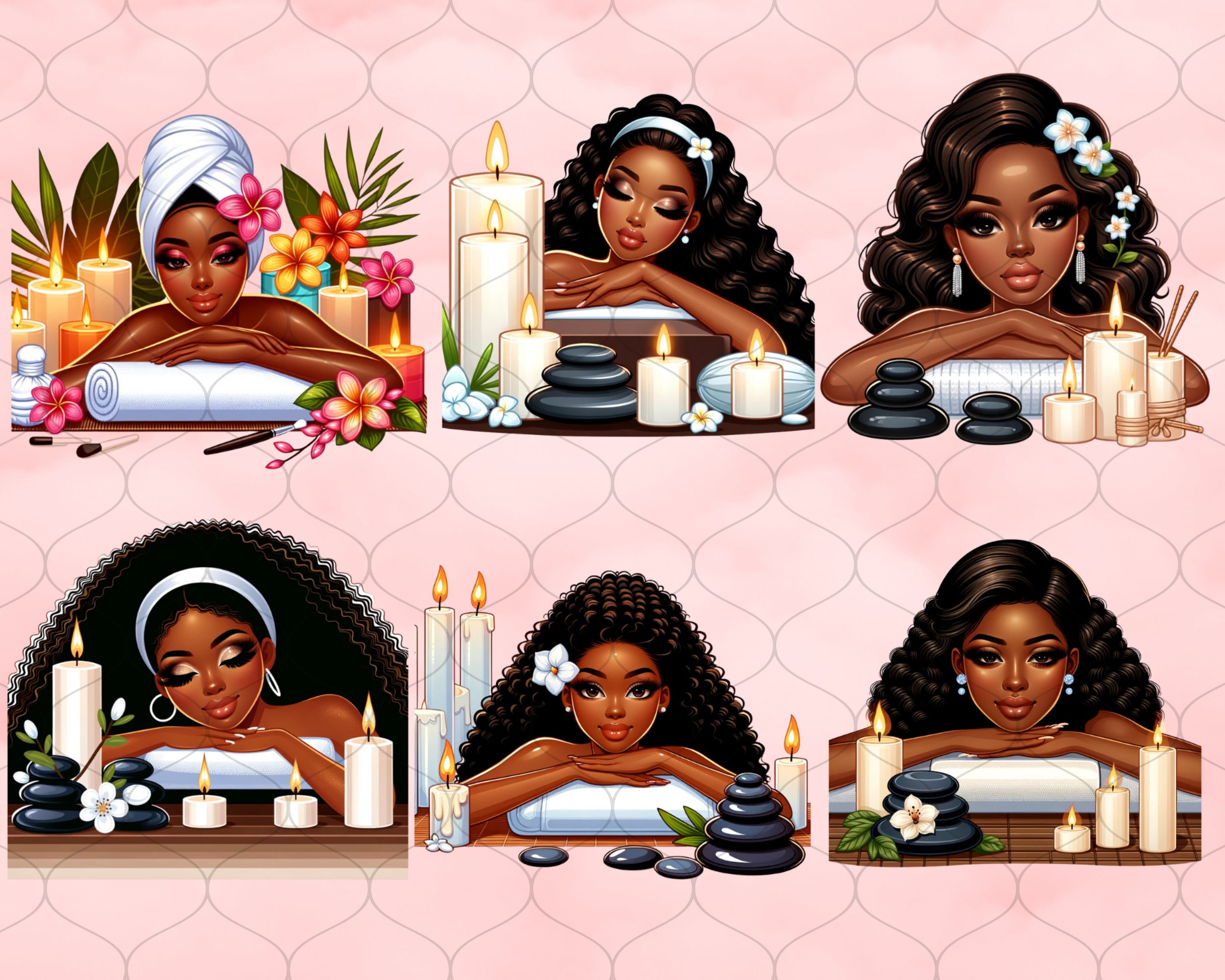 Spa Day Clipart, 50 PNG, Relaxation Clipart, Health Clipart, Wellness ...