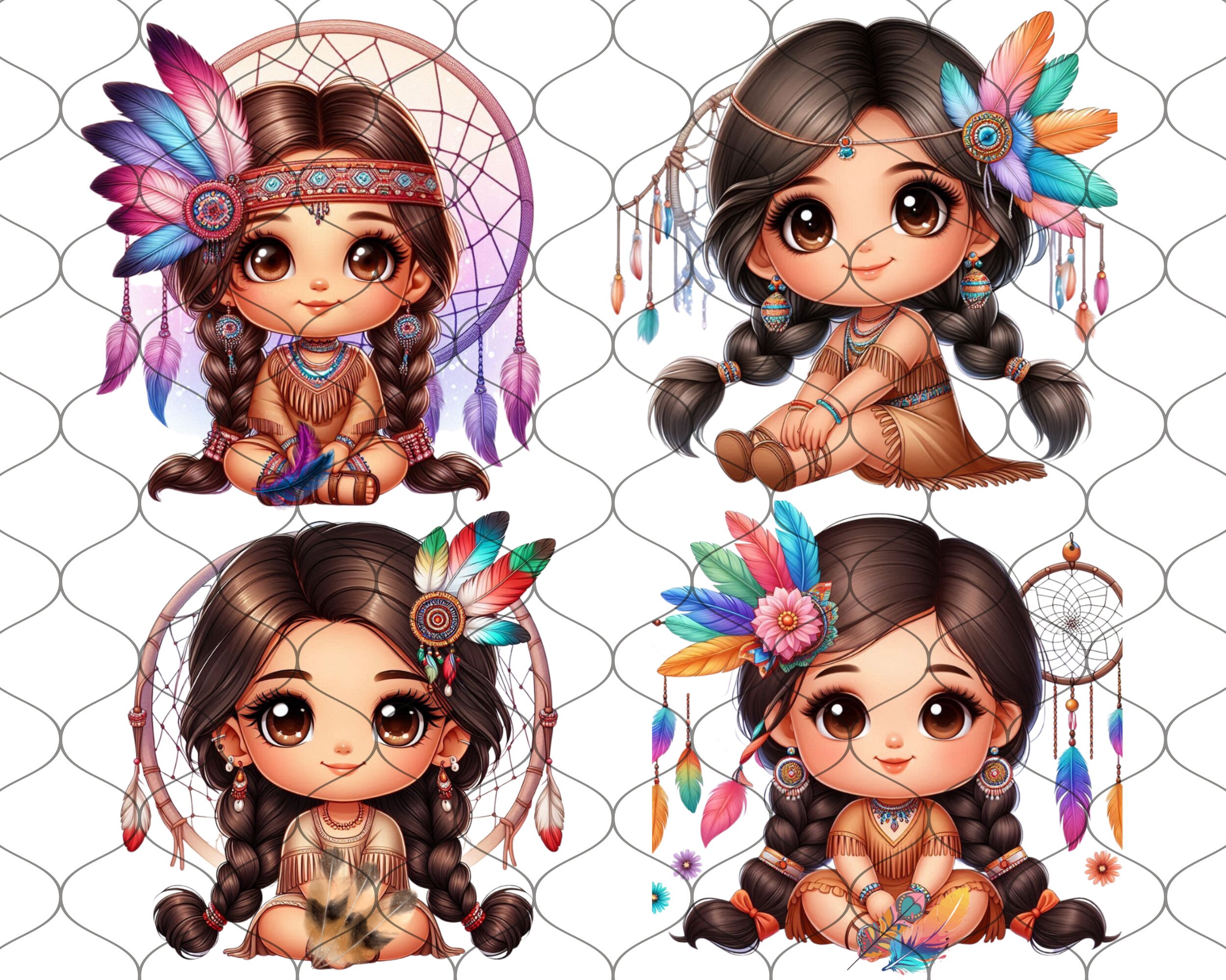Chibi Cute Native American Baby Girl,26 Png,baby Princess Clipart,baby ...