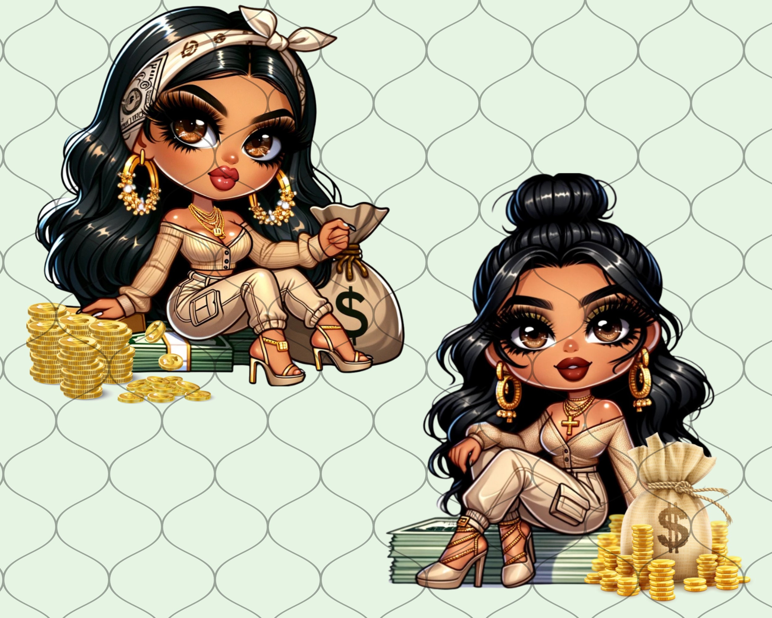 Chibi Latina Millionaire, 20 Png, Millionaire Mindset Png, Latina Woman ...