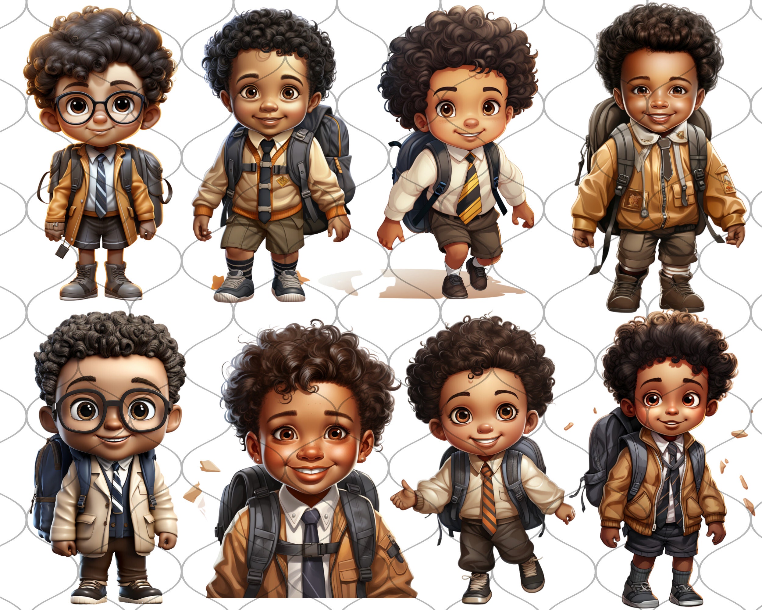 Back to School, 30 PNG, School Clipart, Back to School Children in ...