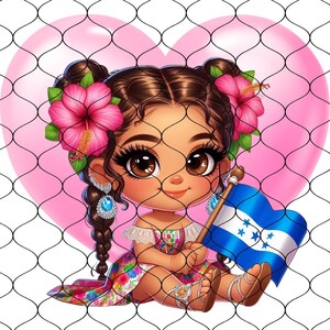 Chibi Cute Honduran Baby Girl Png, 20 Png, Honduras Girl Png, Latina ...