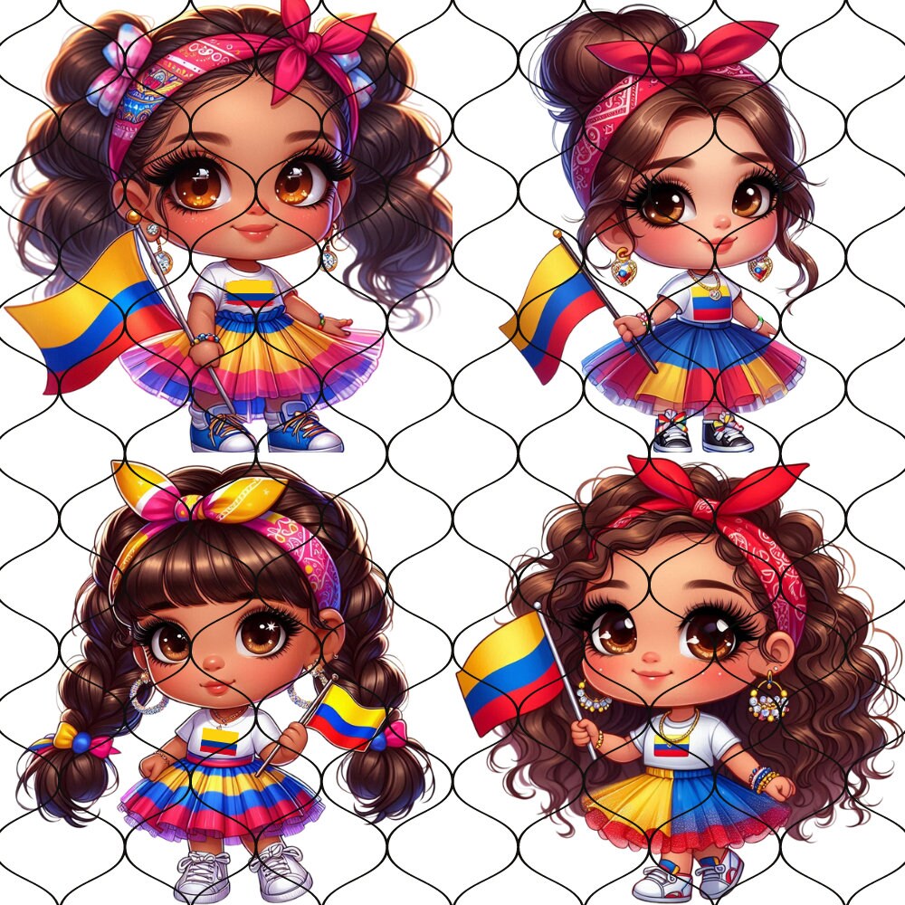 Chibi Cute Colombian Baby Girl Png, 20 Png, Colombian Girl, Proud ...