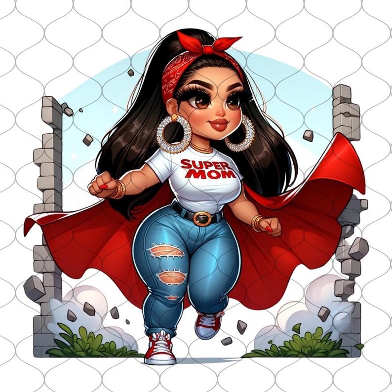 Chibi Super Mom Png, 12 Png, Chicano Woman Png, Latina Woman Png ...
