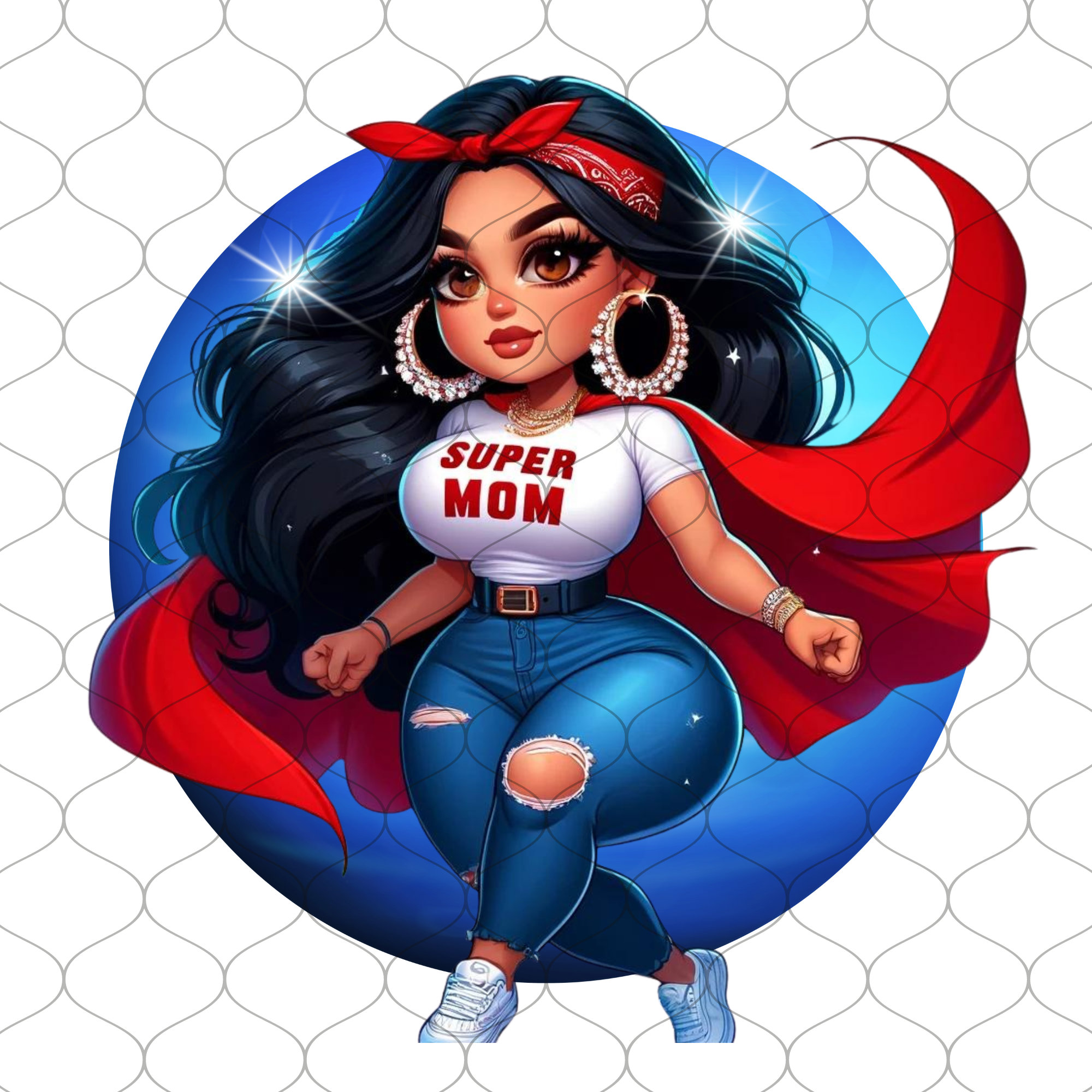 Chibi Super Mom Png, 12 Png, Chicano Woman Png, Latina Woman Png ...