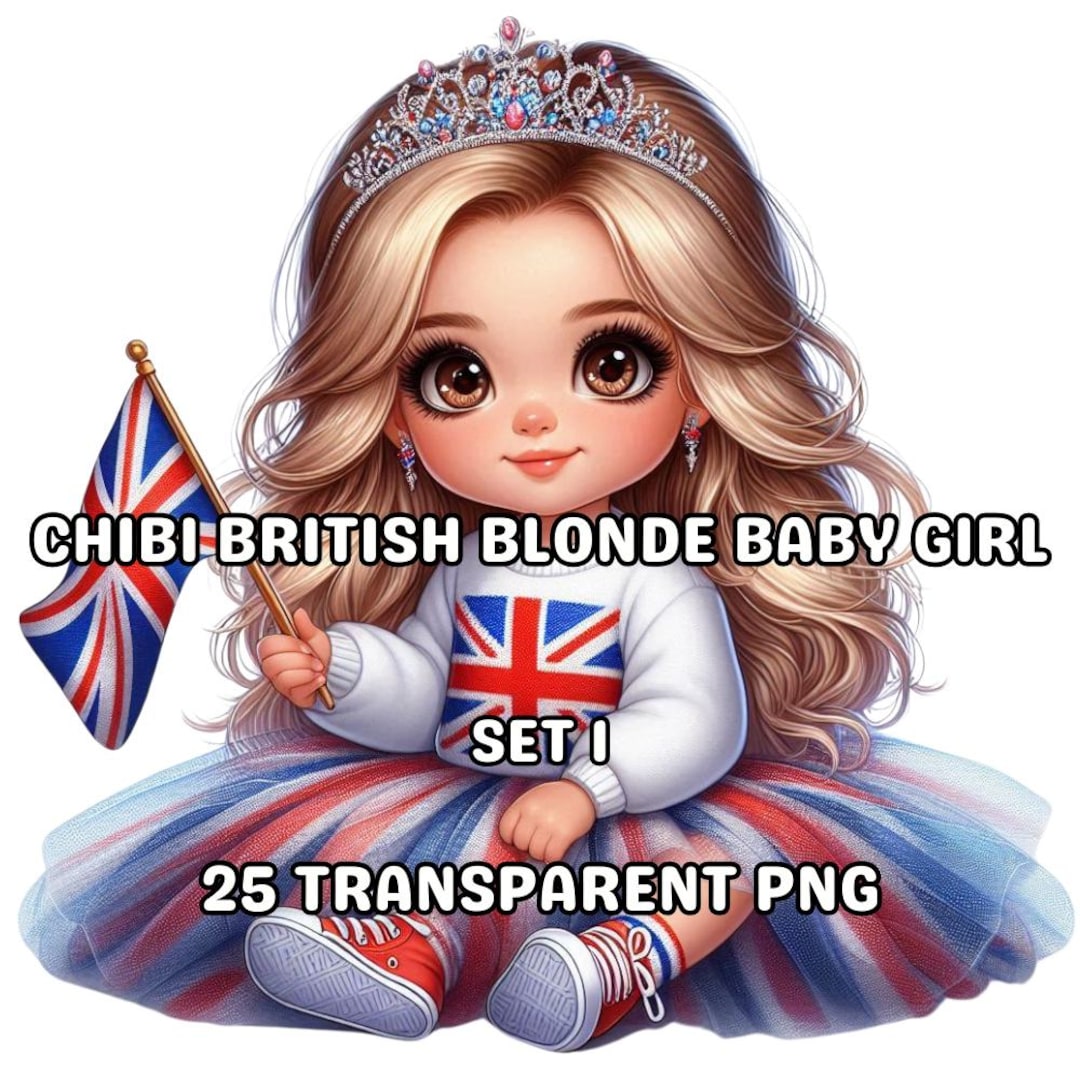 25 Cute Chibi British Blonde Baby Girl Set 1, Chibi Girl Png, Chibi ...