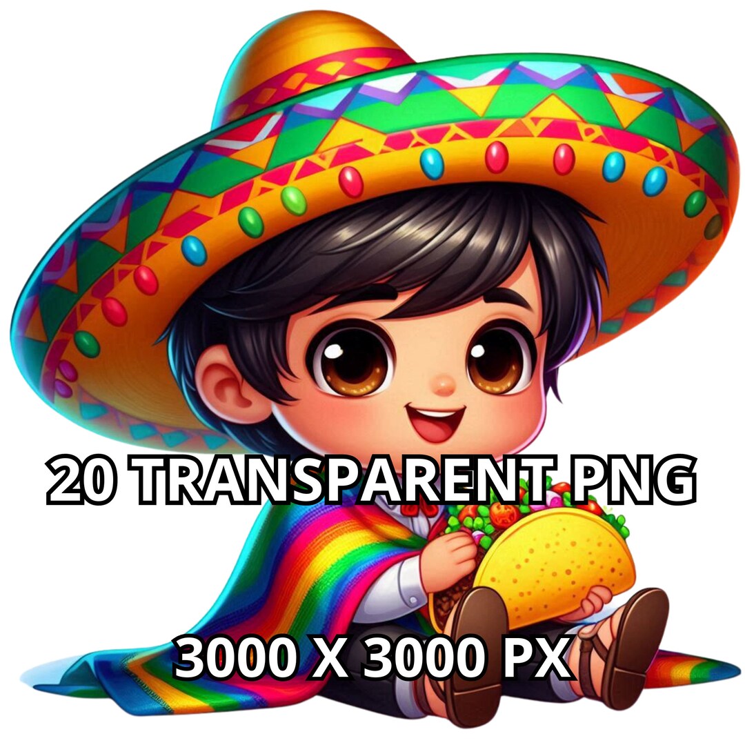 Cute Chibi Mexican Boy Taco Clipart, 20 Png, Taco Png, Latino Boys ...