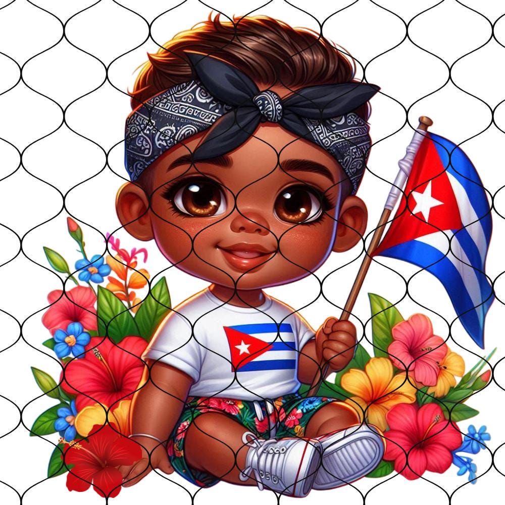 Chibi Cute Cuban Baby Boy Clipart, 25 PNG, Cuban Boy Png, Cuba Png ...