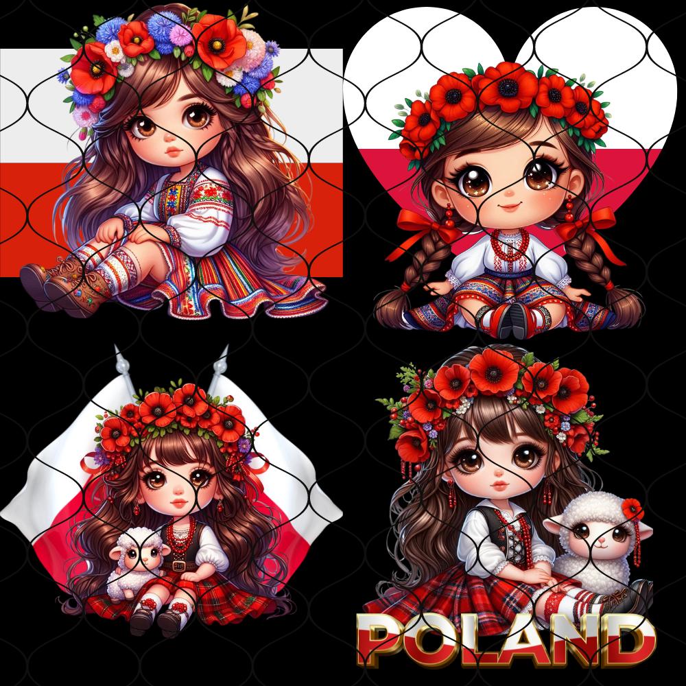 Chibi Cute Polish Brown Hair Baby Girl Clipart, 25 PNG, Poland Png ...