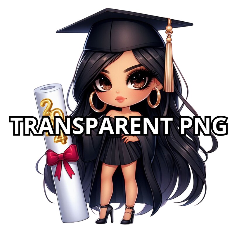 Chibi Beautiful Girl Graduation Png,transparent PNG, Class of 2024 Png ...