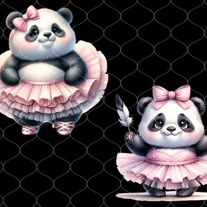 Cute Panda Ballerina, 22 PNG, Ballerina Clipart, Pink Ballerina Png ...