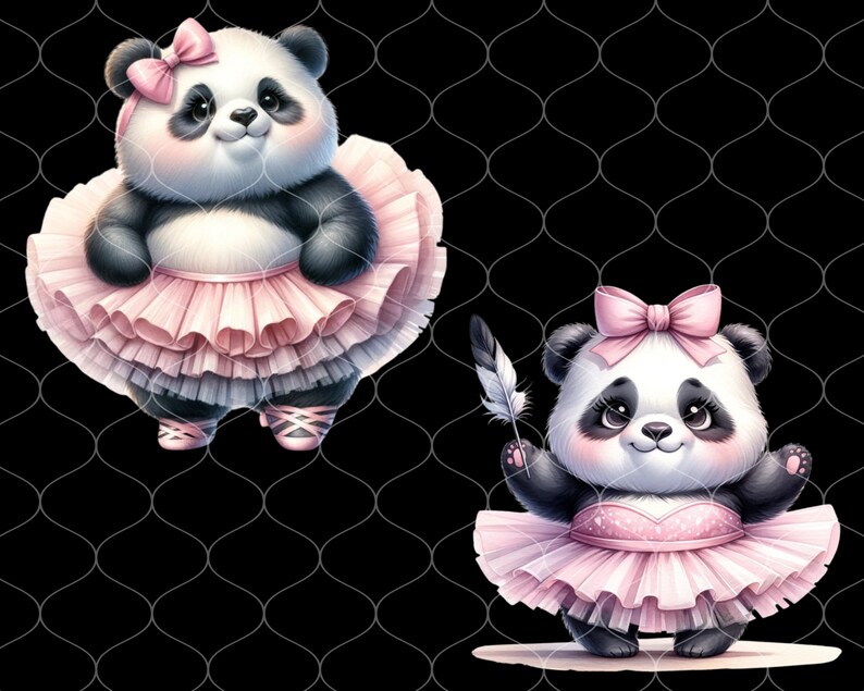 Cute Panda Ballerina, 22 PNG, Ballerina Clipart, Pink Ballerina Png ...