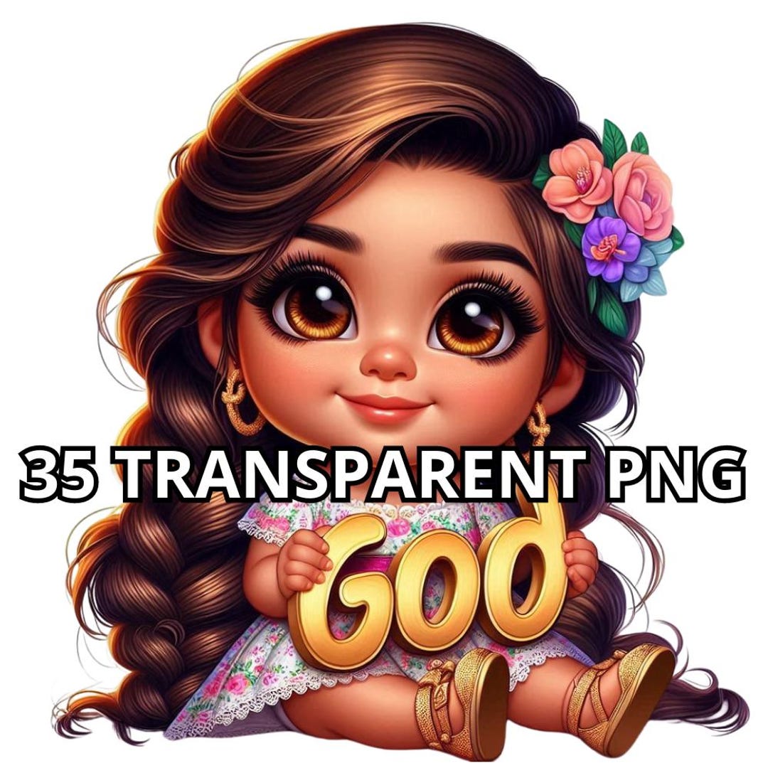 35 GOD FIRST, Chibi Cute Dark Hair Baby Girl Png, Chibi Girl Clipart ...