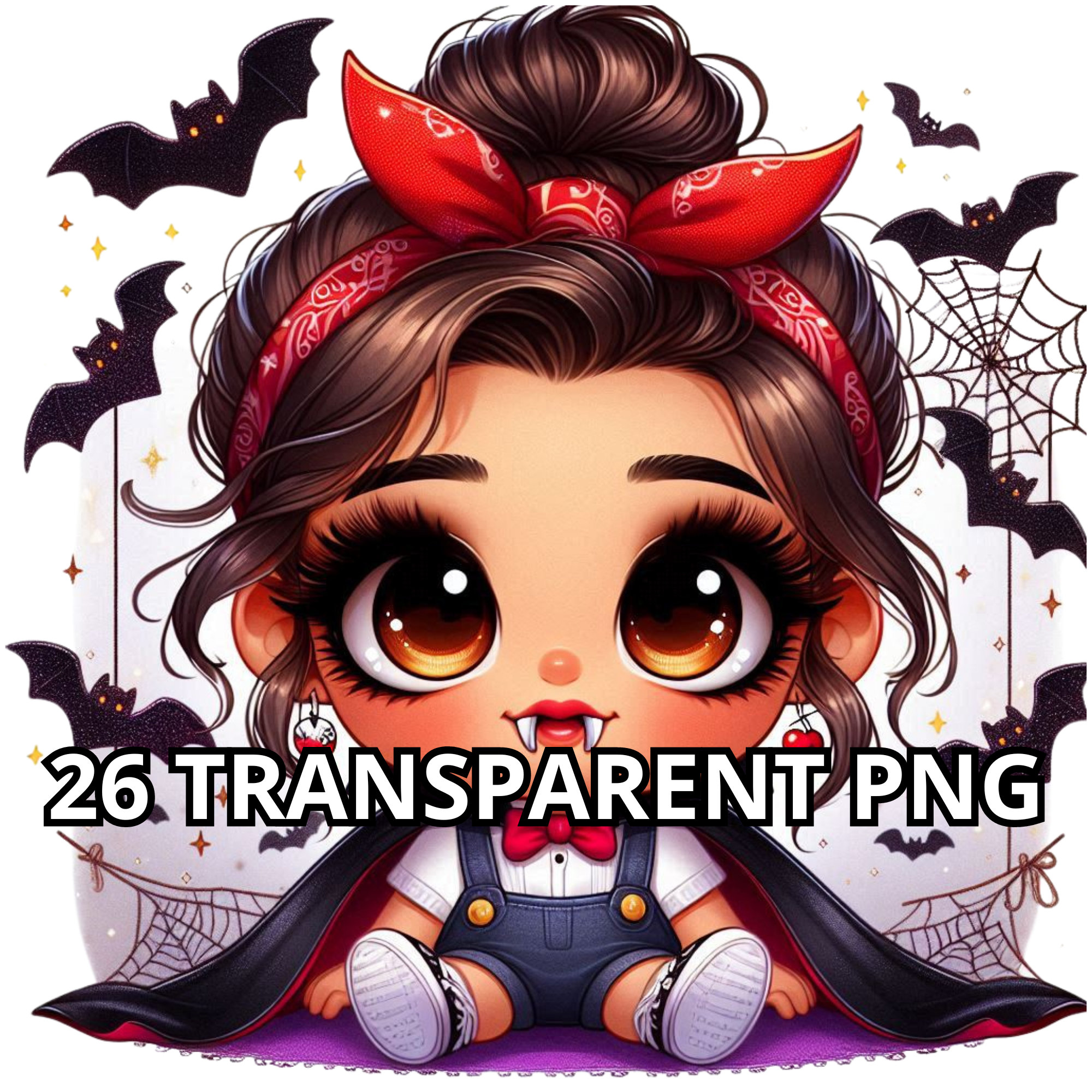 Chibi Cute Latina Baby Girl Halloween Vampire Dracula,26 Png,cute ...