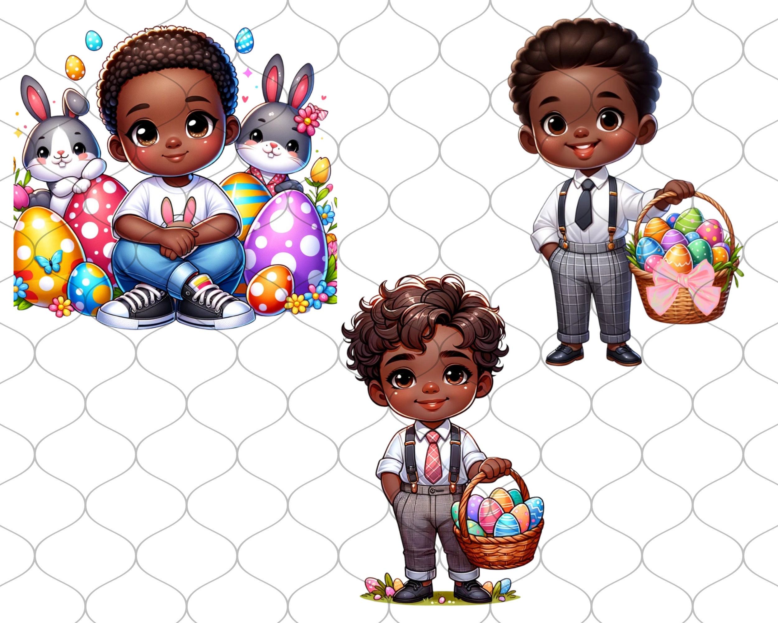 Easter Cute Black Boy Png, 30 PNG, Easter Clipart, Black Boy Clipart ...