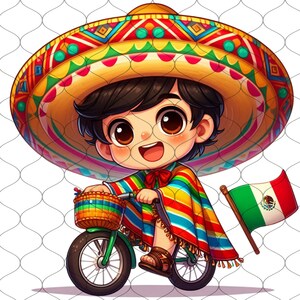 Super Cute Chibi Mexican Boy Clipart, 20 PNG, Mexico Cliparts, Latino ...