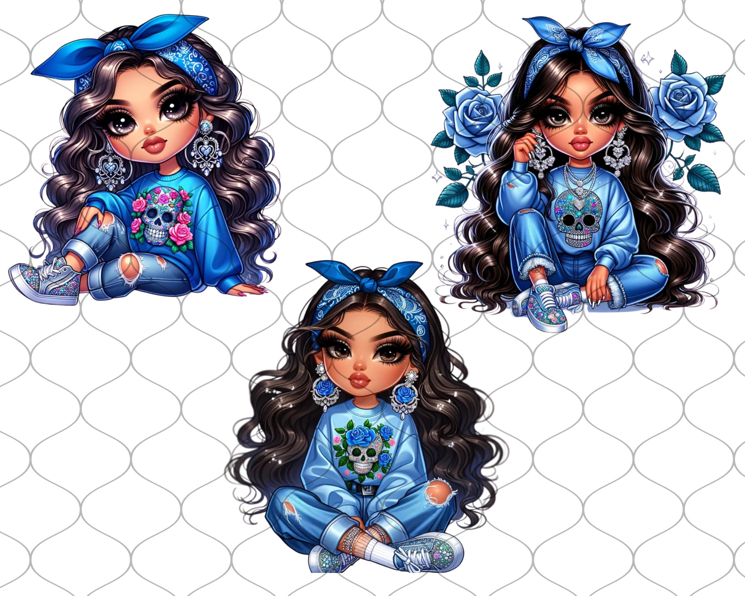 Chibi Cute Chicana Girl, 26 PNG, Chicana Clipart, Chibi Dolls Png ...