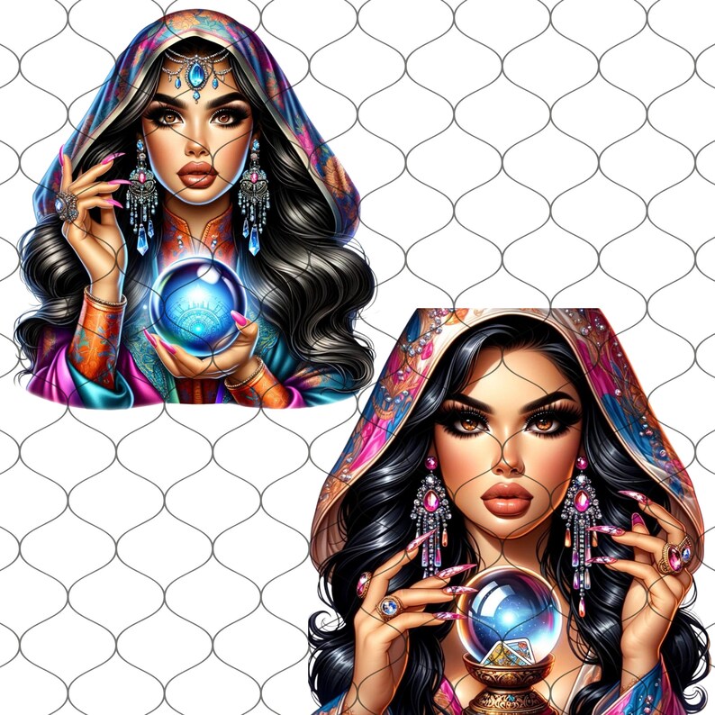Gorgeous Fortune Teller Clipart,20 TRANSPARENT PNG, Chicano Woman Png ...