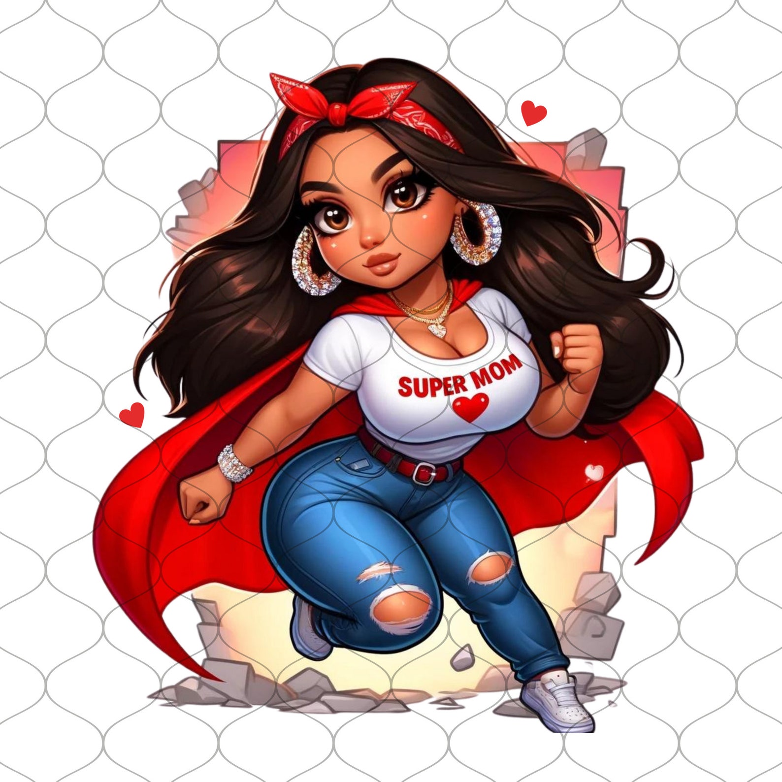 Chibi Super Mom Png, 12 Png, Chicano Woman Png, Latina Woman Png ...