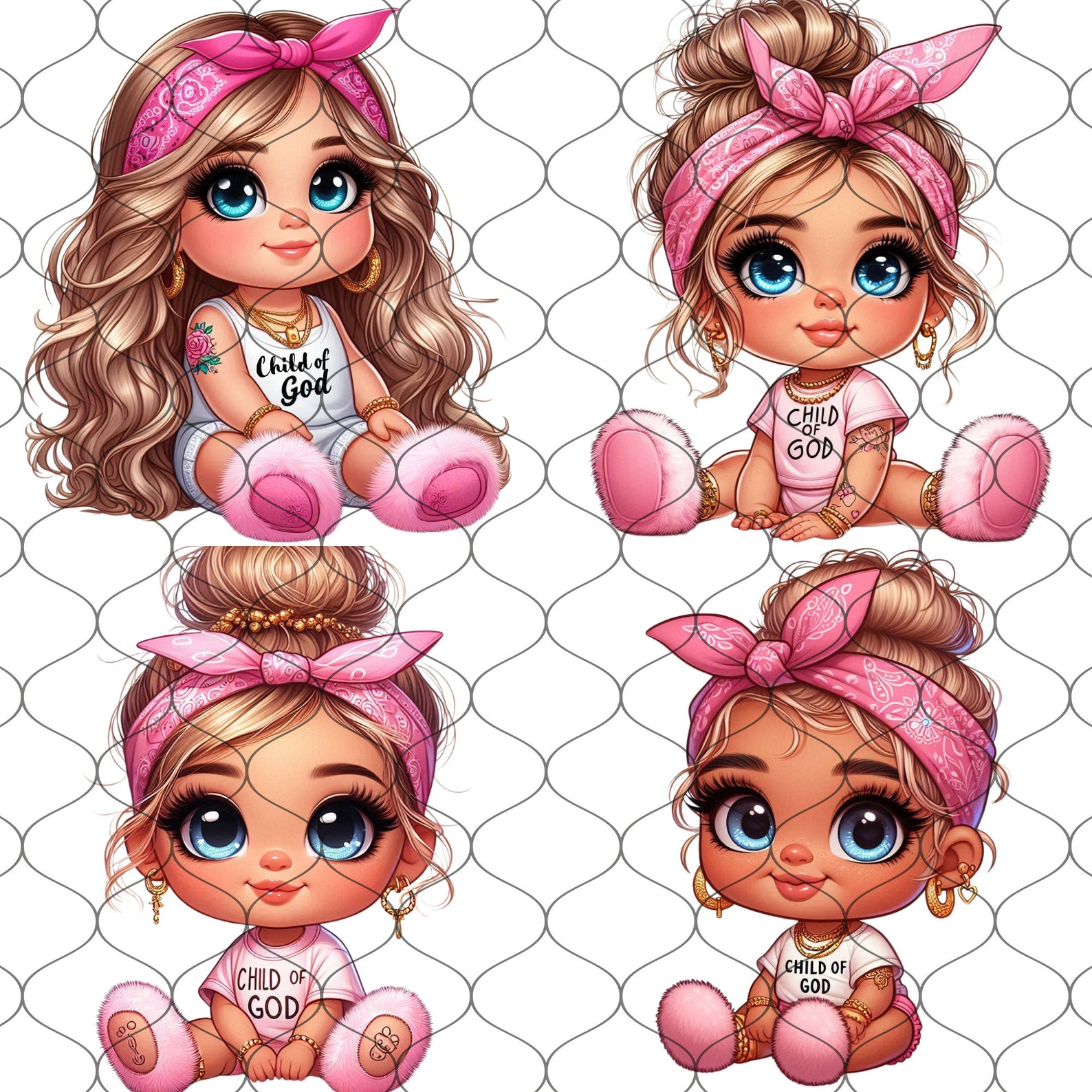 CHILD of GOD, Cute Pink Chibi Blonde Baby Girl Png, 20 PNG, Chibi Girl ...