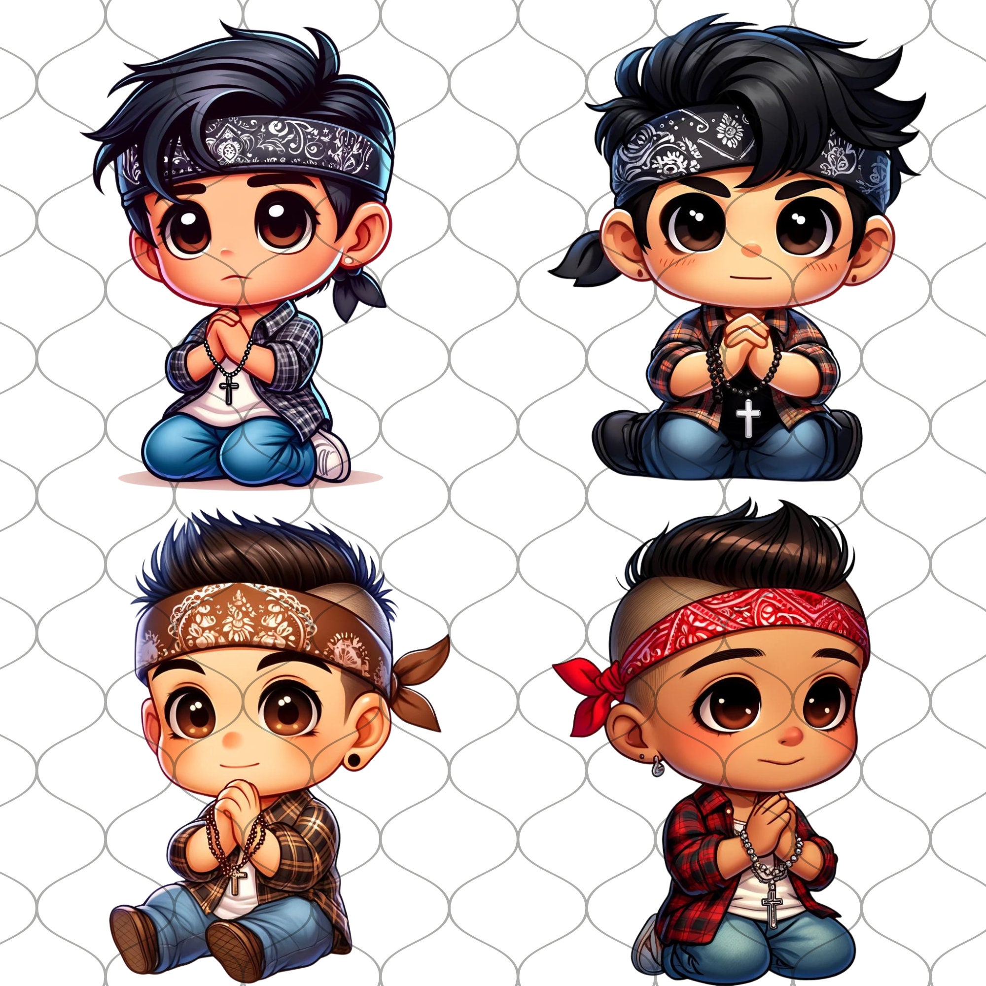 Praying Cute Chibi Latino Boy Clipart, 15 PNG, Mexico Cliparts,latino ...