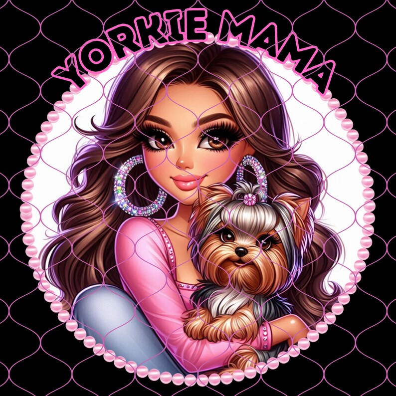 Chibi Cute Yorkie Mama Png, TRANSPARENT PNG, Yorkshire Terrier Clipart, Yorkie Mom Png, Yorkie ...