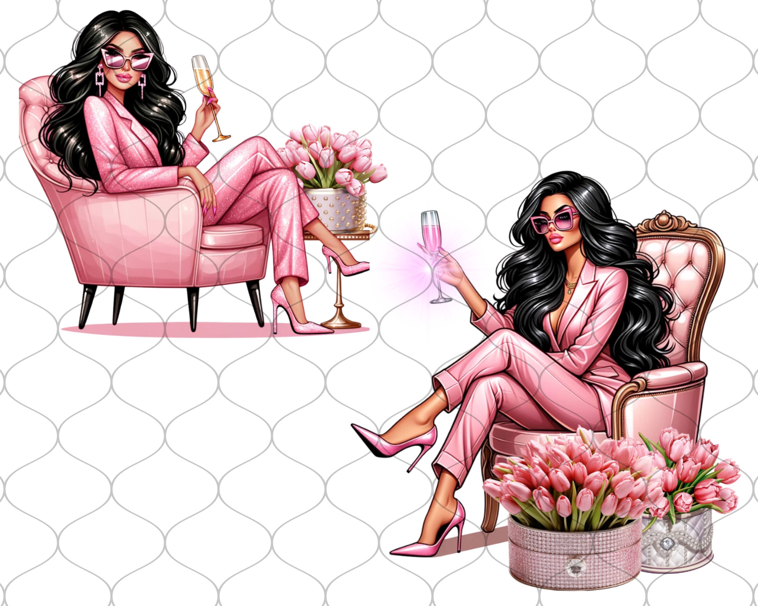 Spring Latina Pink Tulips, 30 Png, Glam Girl Png, Fashion Girl Png ...
