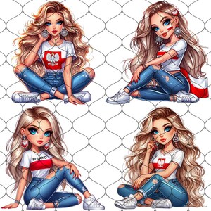 Gorgeous Blonde Chibi Girl - Poland,30 PNG, Polish Girl Png, Poland Png ...