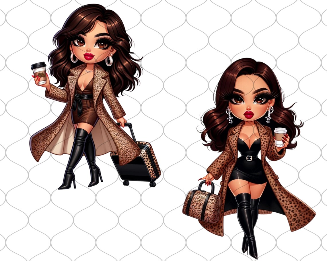 Chibi Travel Latina, 18 PNG, Chibi Style, Travel Girl Clipart, Girls ...